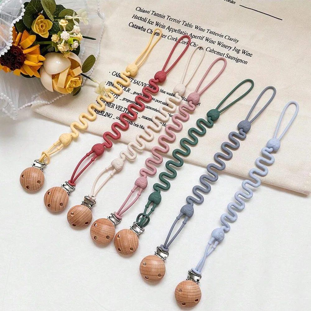 Baby-Pacifier-Clips-Soft-Silicone-Teething-Chain-Baby-Toy-Infant-Nipple ...