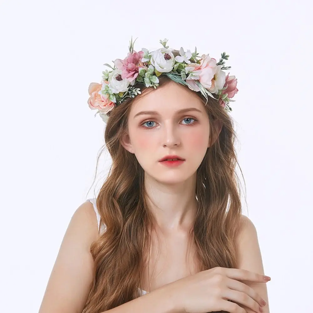 Women-Girls-Flower-Headband-Bride-Flower-Crown-Hairband-Hair ...