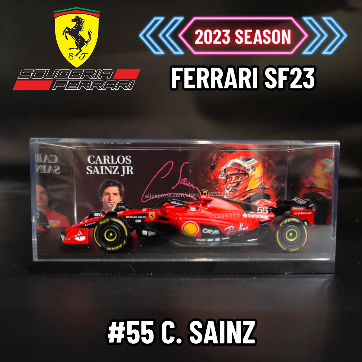 Bburago-1-43-F1-2023-Ferrari-SF23-Car-Model-Replica-Signature-Showcase ...