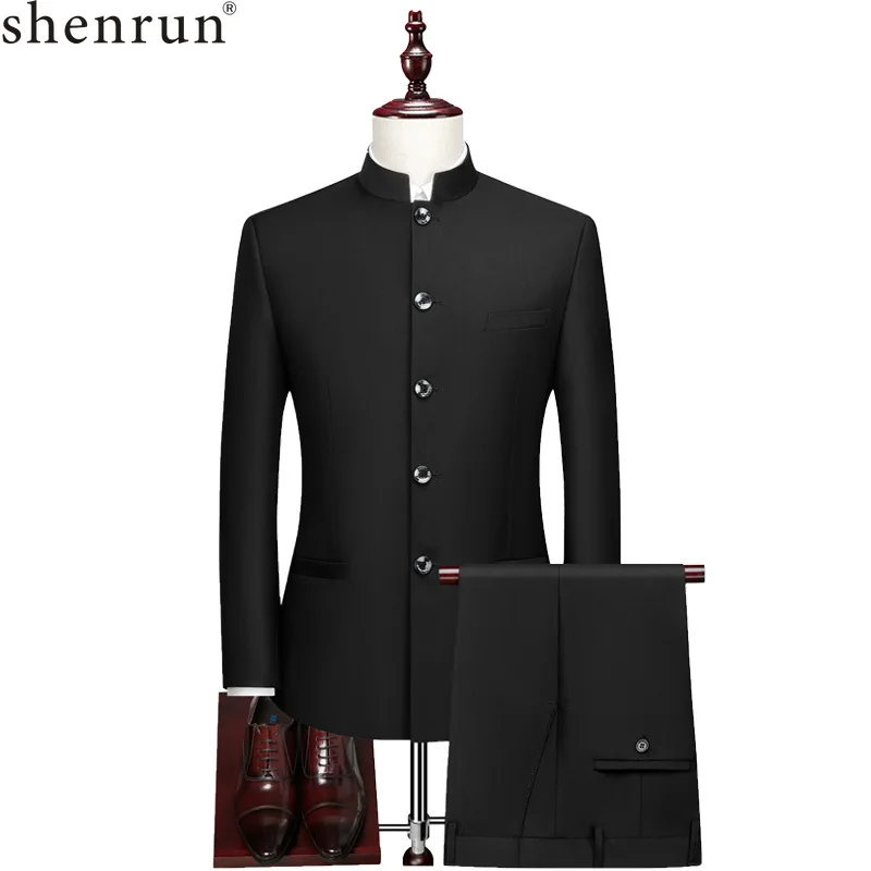 Shenrun-Men-Suits-Mao-Style-Stand-Collar-Blazer-Wedding-Groom-Party ...