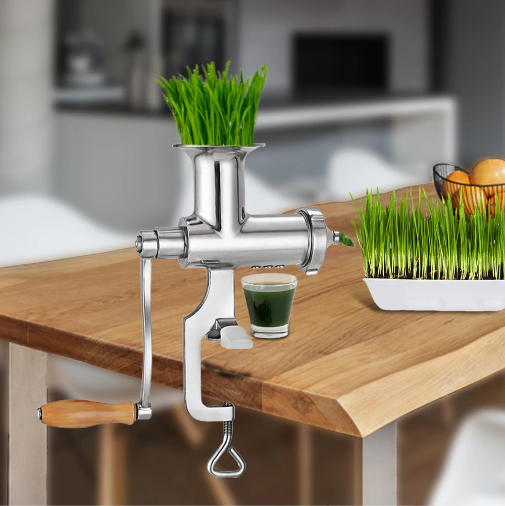 100% Hand Stainless Steel Wheatgrass Manual Juicer Auger Slow Squeezer ...