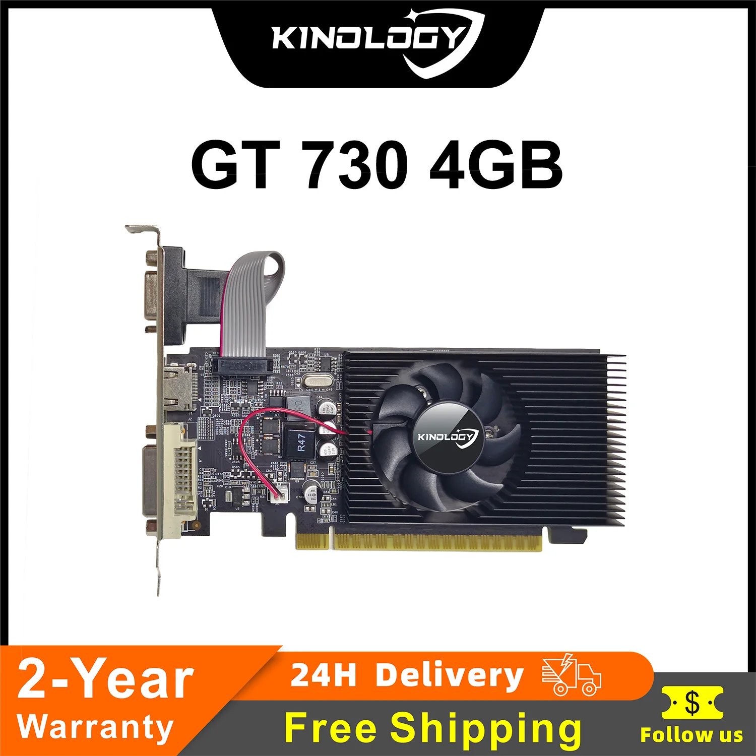 KinologVideo-Card-GeForce-GT730-Display-Vga-Cards-4GB-DDR3-128Bit-Computer-Graphics-Card-for ...