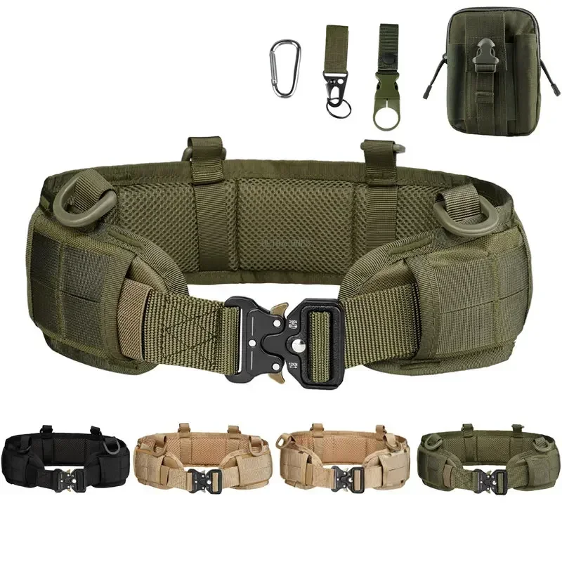 Tactical-Padded-Belt-Airsoft-Shooting-Combat-Molle-Soft-Belts-Training ...