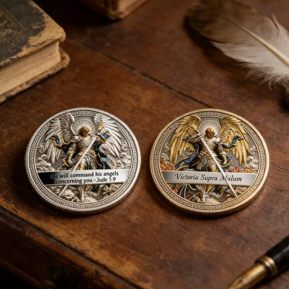 Archangel Michael Coin Decorative Archangel Coin 1/2/3pcs Double-sided ...