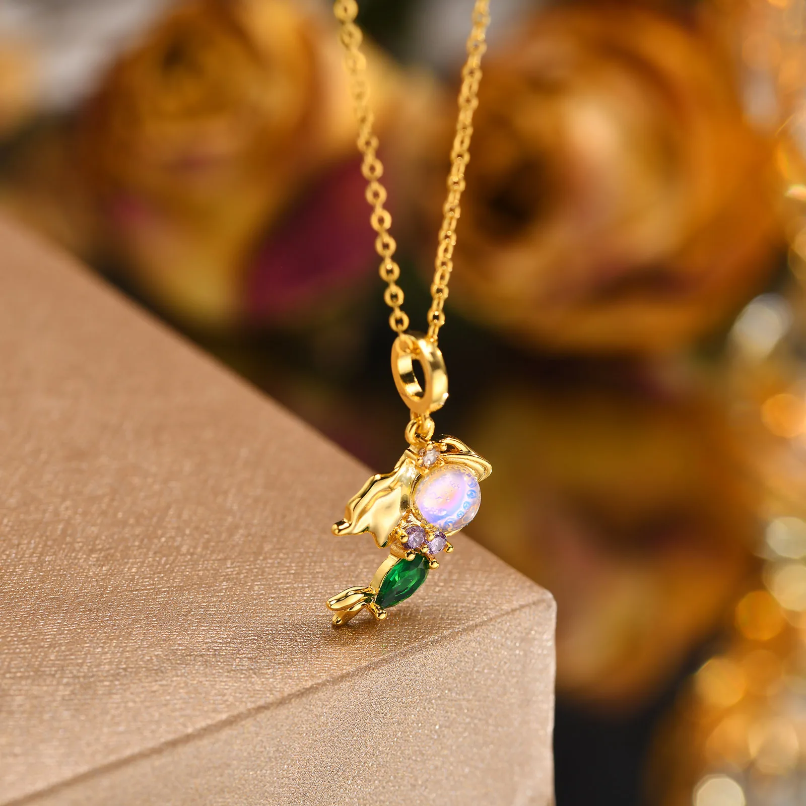 Trendy-CZ-Stone-Moon-Princess-O-Chain-Necklaces-for-Women-Pink-Metal ...