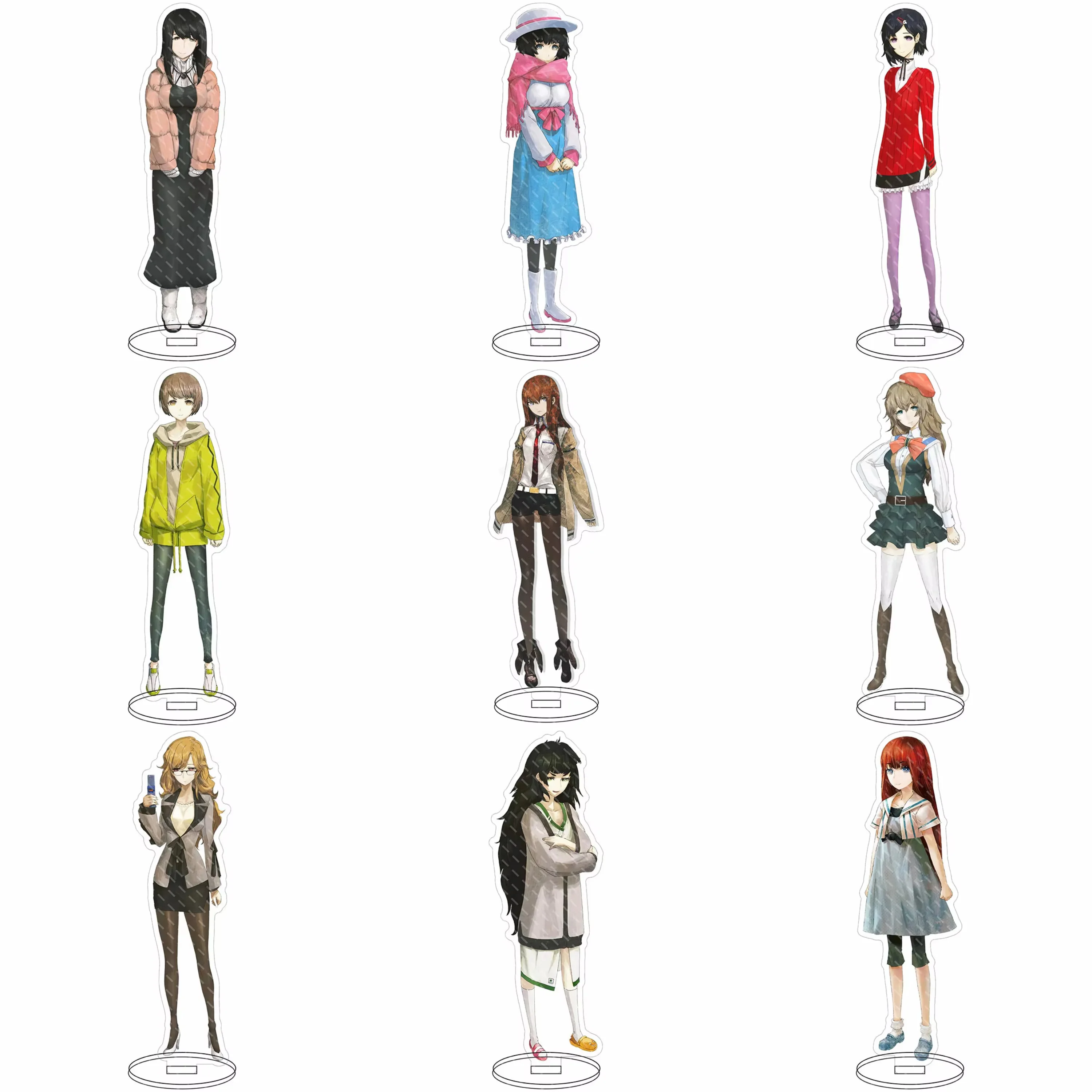 Steins Gate Anime Figures Makise Kurisu Acrylic Stands Shiina Mayuri ...