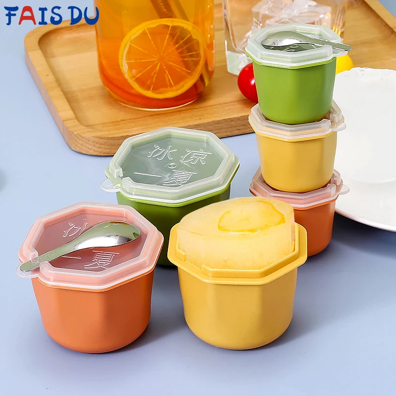 FAIS DU 3-6pcs Independent Ice Cube Mold With Lid Ice Tray with Spoon ...