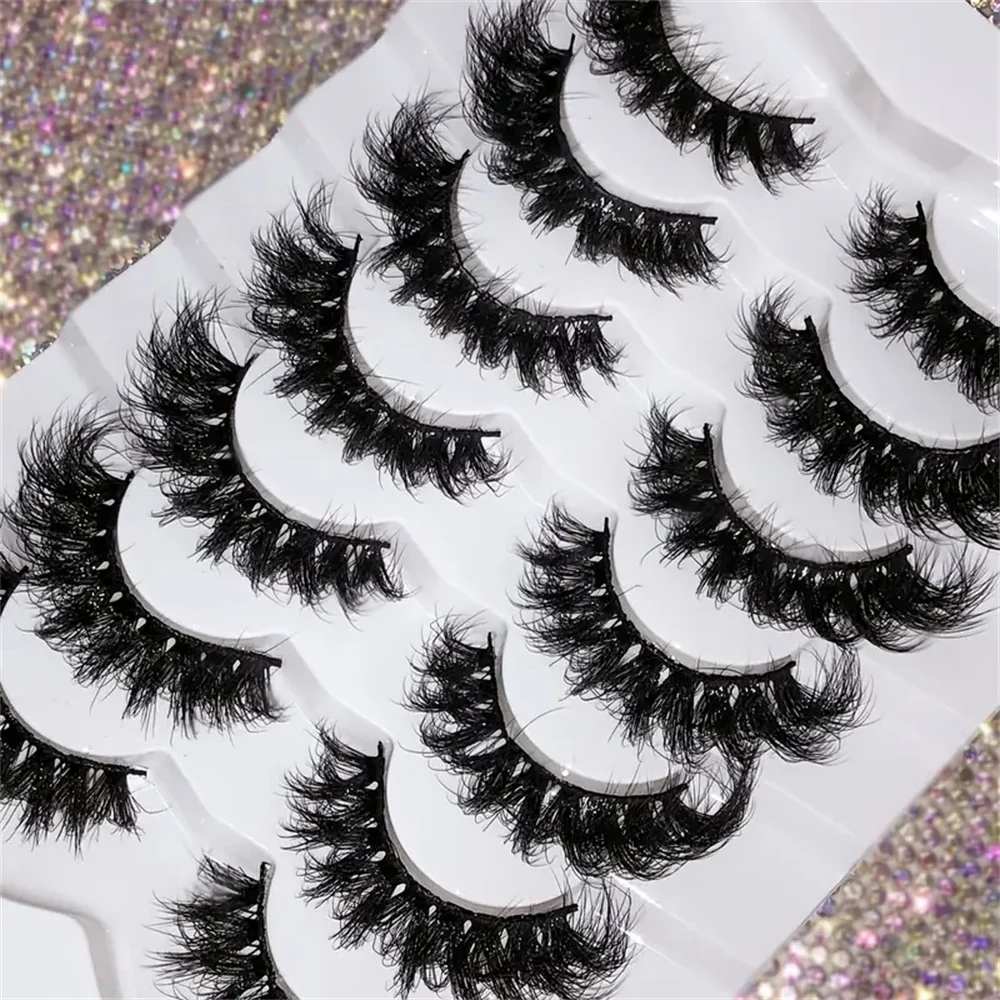 7 Pairs 20mm False Eyelashes, Natural Fluffy Lashes, Volume Dramatic ...