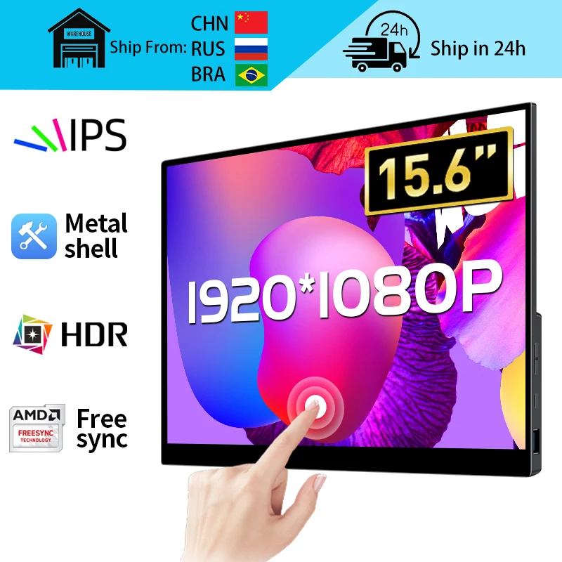 15.6 Polegada 1080p Tela De Toque Portátil Do Monitor Fhd 1920*1080 Com ...