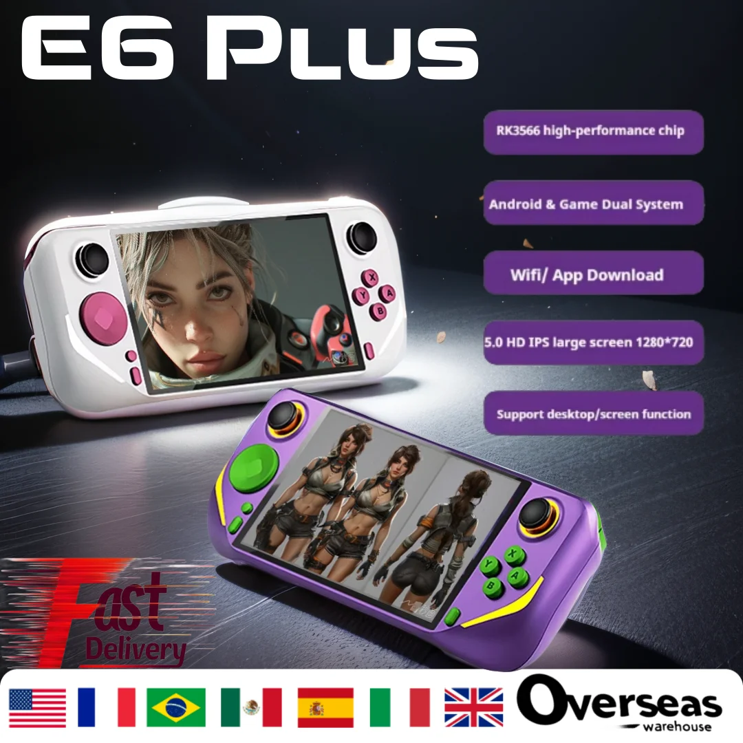 Consola-de-juegos-port-til-E6-Plus-Rk3566-sistema-Dual-juego-de-c-digo ...