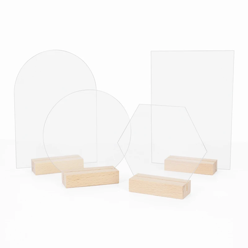 Soporte de acrílico para letrero de mesa de boda, Base de madera ...