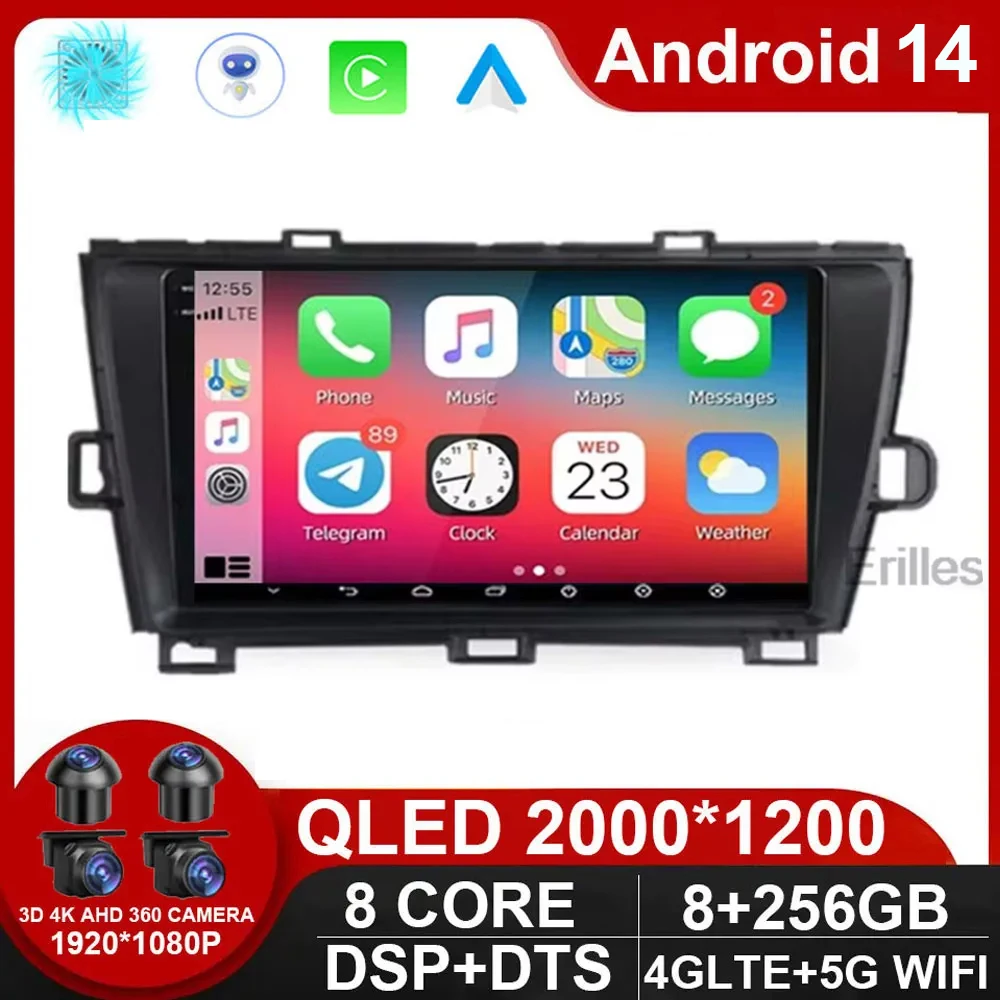 QLED-DSP-Android-14-For-Toyota-Prius-XW30-2009-2015-Car-Radio ...