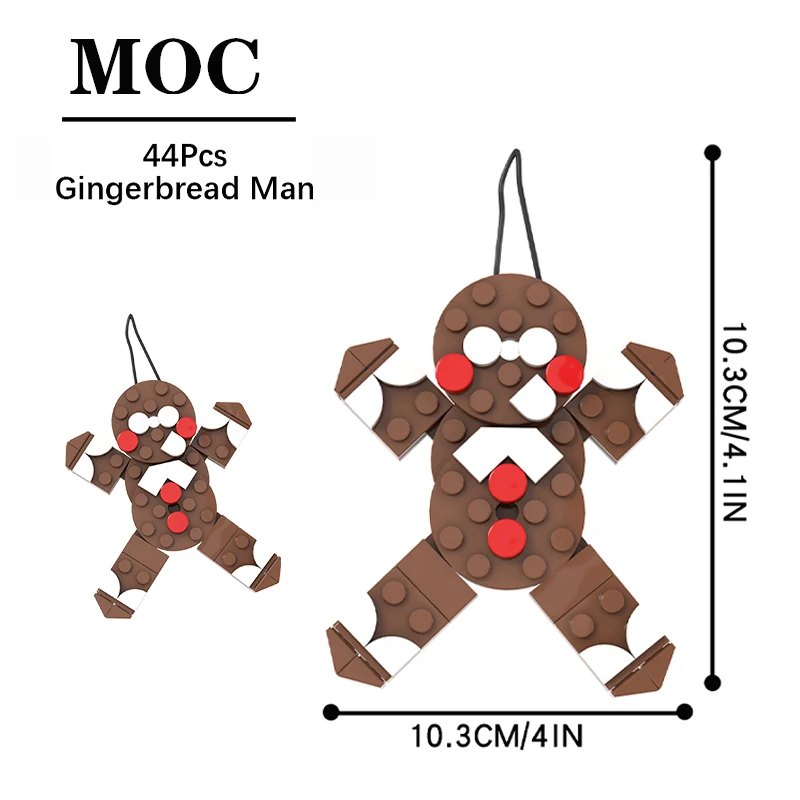 Moc1078 Christmas Gingerbread Man Model Brick Compatible Building ...