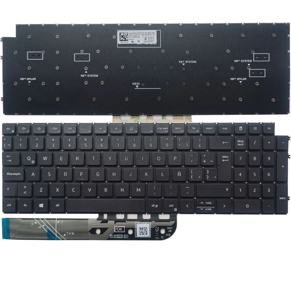 New-Latin-Keyboard-For-DELL-3511-3515-Inspiron-15-5510-5515-7510-16 ...
