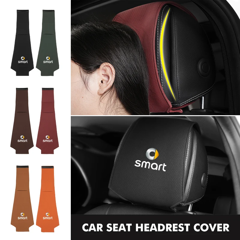 Car Seat Headrest Cover Suede Perforated Pillowcase Pad For Smart ...