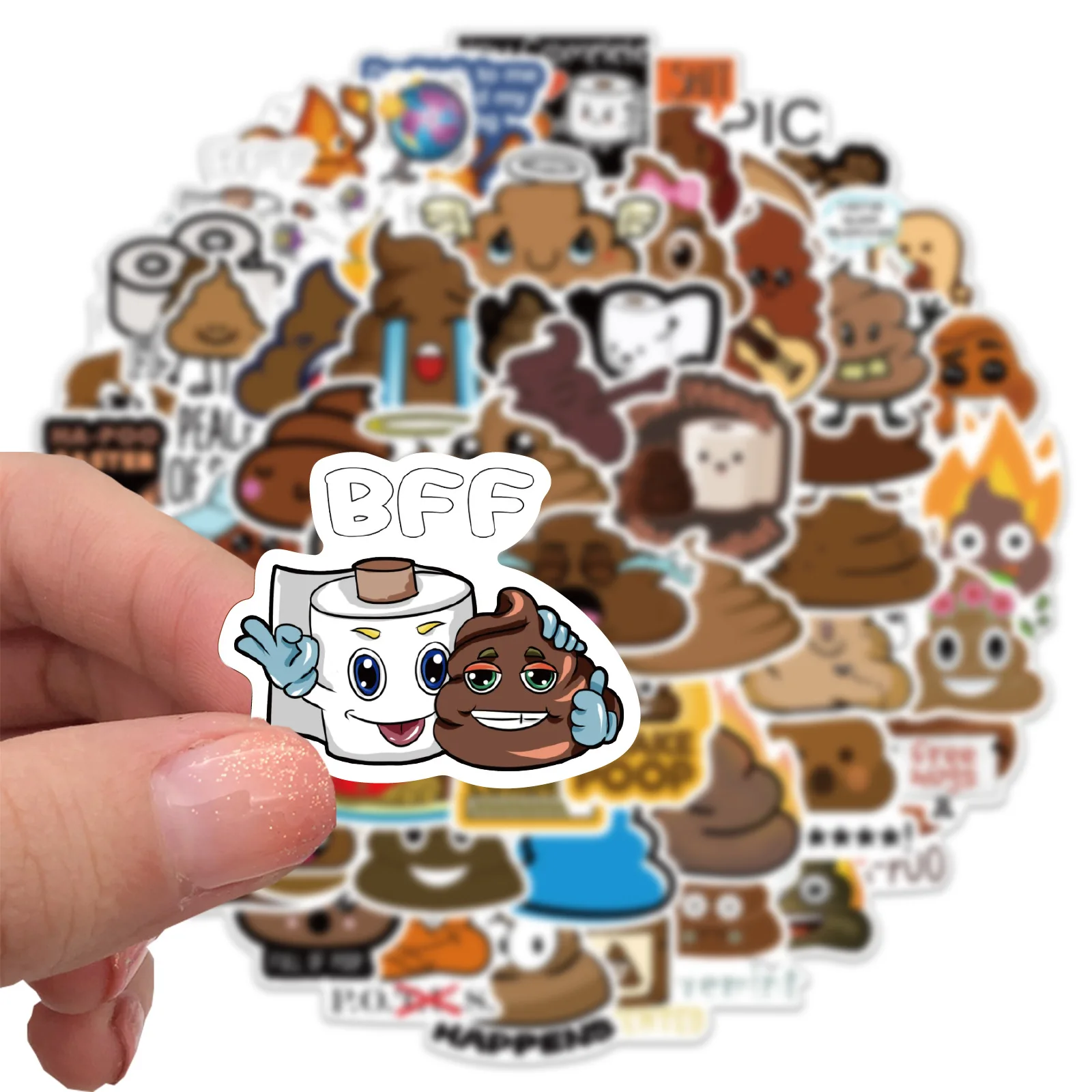 60pcs-Cartoon-POOP-Stickers-for-Skateboard-Suitcase-Scrapbook-Laptop ...