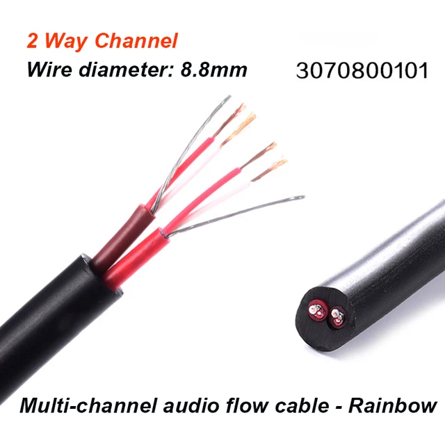 1m Rainbow Cable 2/4/8/12/16/24 Way Copper Multi-Core Cable Audio ...