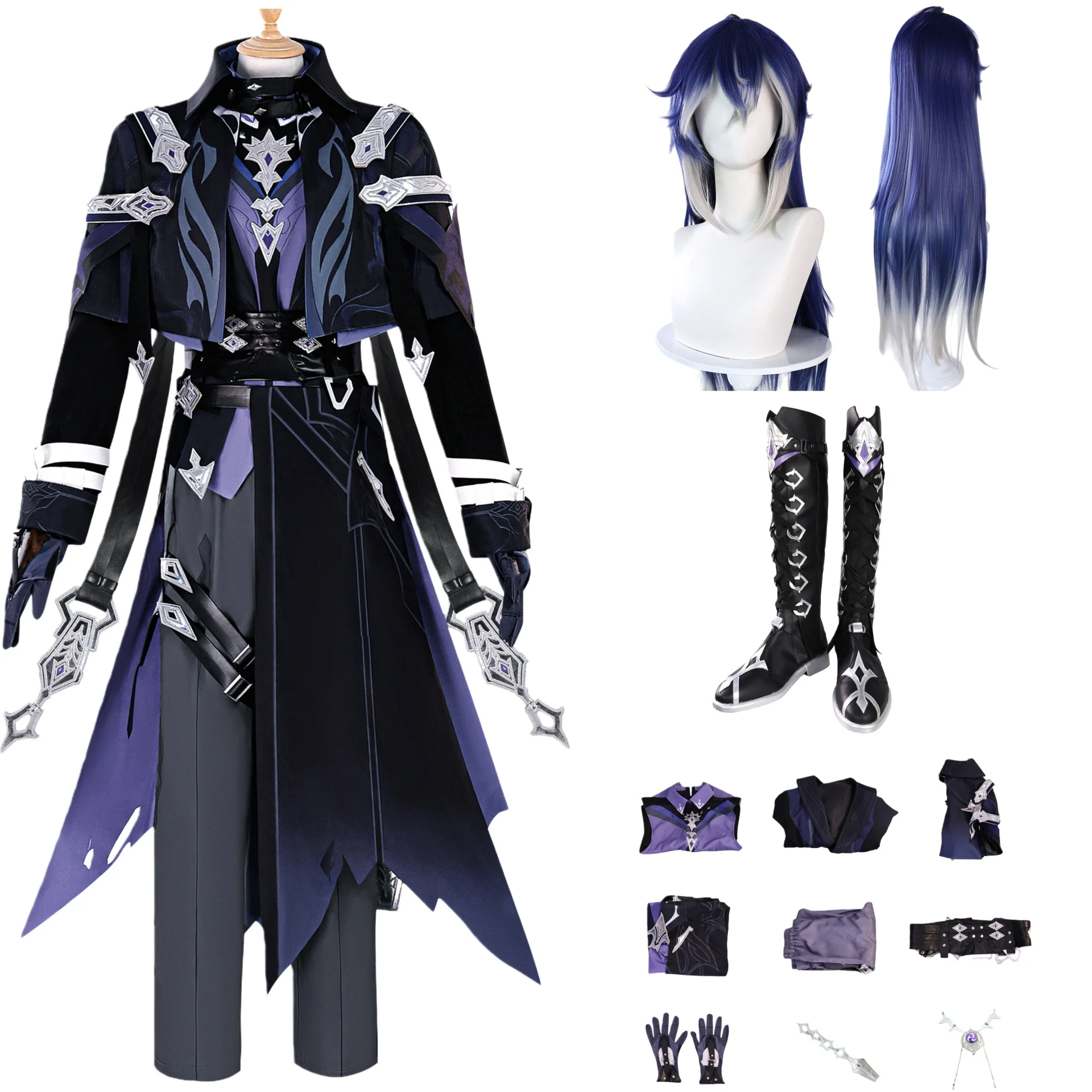 Genshin Impact Kyryll Chudomirovich Flins Cosplay Costume Wig Game ...