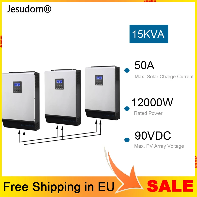 PWM Hybrid Inverter 15KVA Pure Sine Wave Inverter Built in 3pcs*48V 50A ...