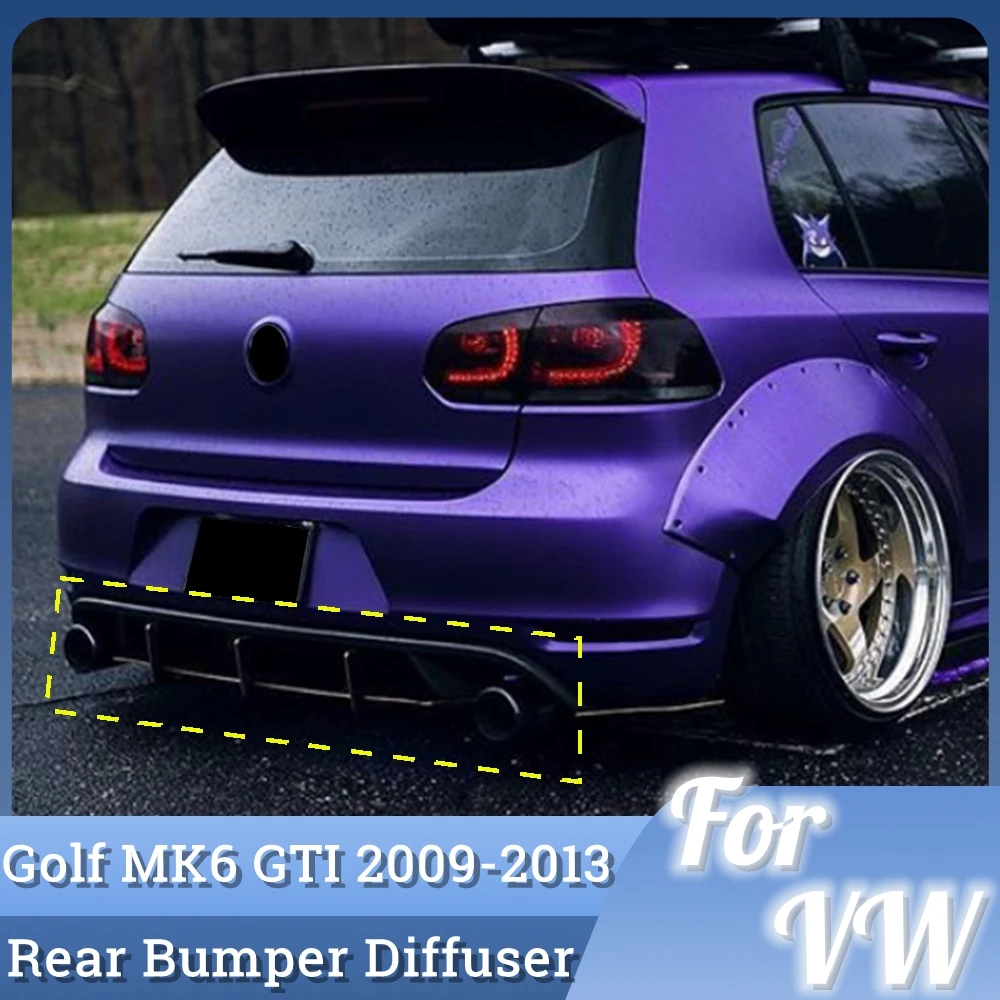 Car-Rear-Bumper-Lip-Diffuser-Flag-Spoiler-Splitter-For-VW-Golf-MK-VI-6 ...