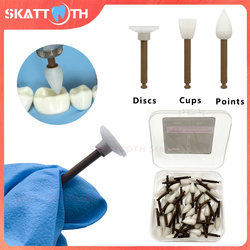 40Pc Dental Composite Polisher For Finishing and Polishing 3 Shapes ...