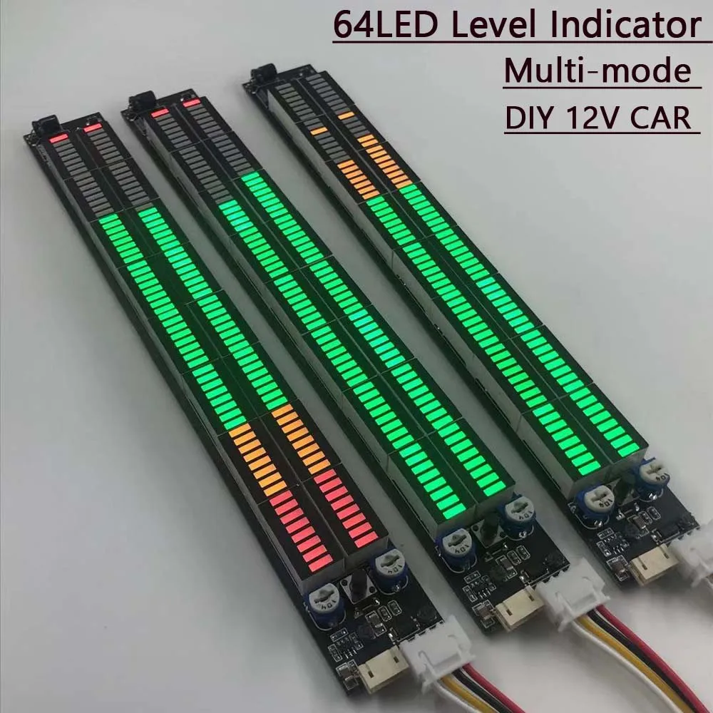 Multi-mode 64 LED Level Indicator Light Stereo Music Spectrum Display ...