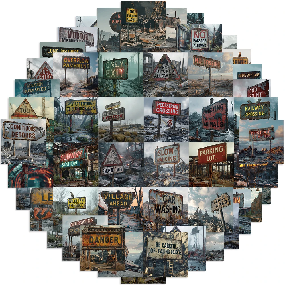 50pcs-Apocalyptic-Signs-Stickers-Cartoon-Cute-Decals-Waterproof-Phone ...