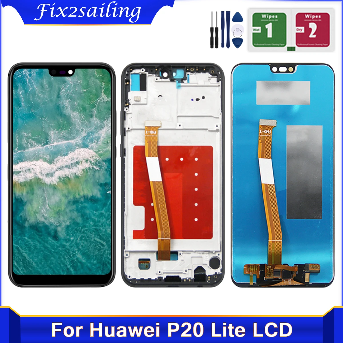 100% Teste Para HUAWEI P20 Lite Display LCD Touch Screen Digitador ...