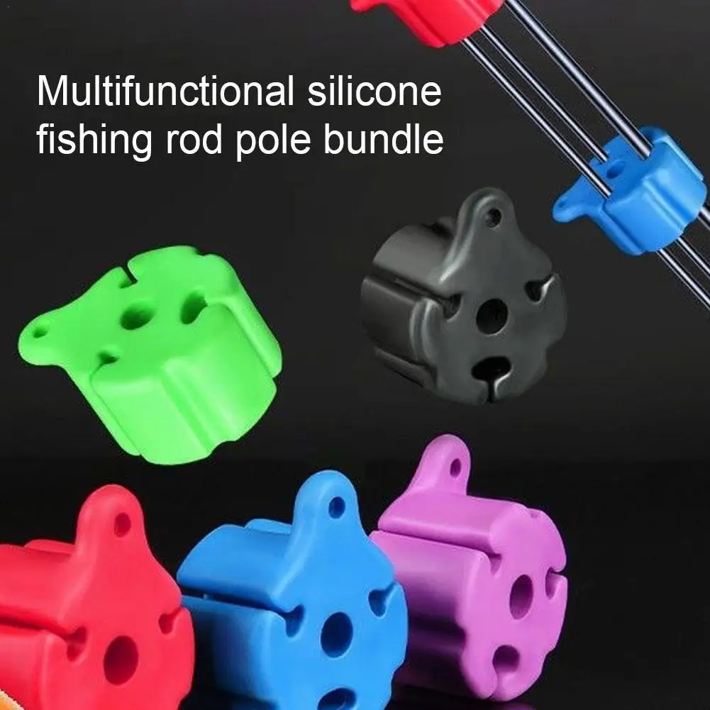 5pcs/set Multifunctional Silicone Fishing Rod Pole Bundle Silicone Anti ...