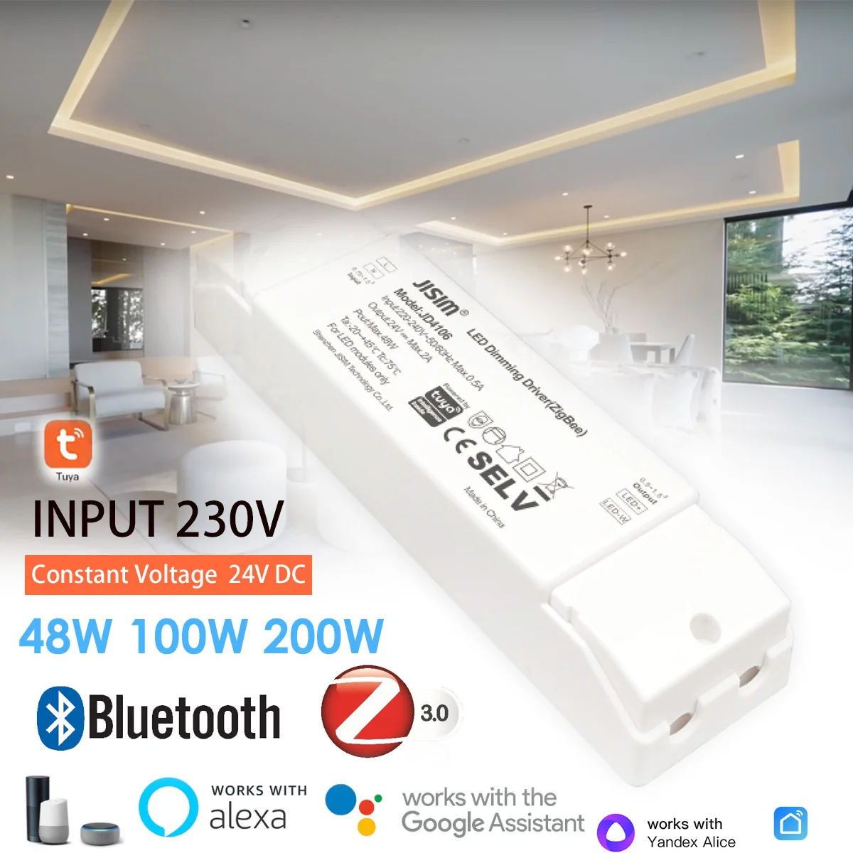 220v to 24v DC Converter Smart Tuya Constant Voltage Triansformer Driver 48W 100W 200W Zigbee ...