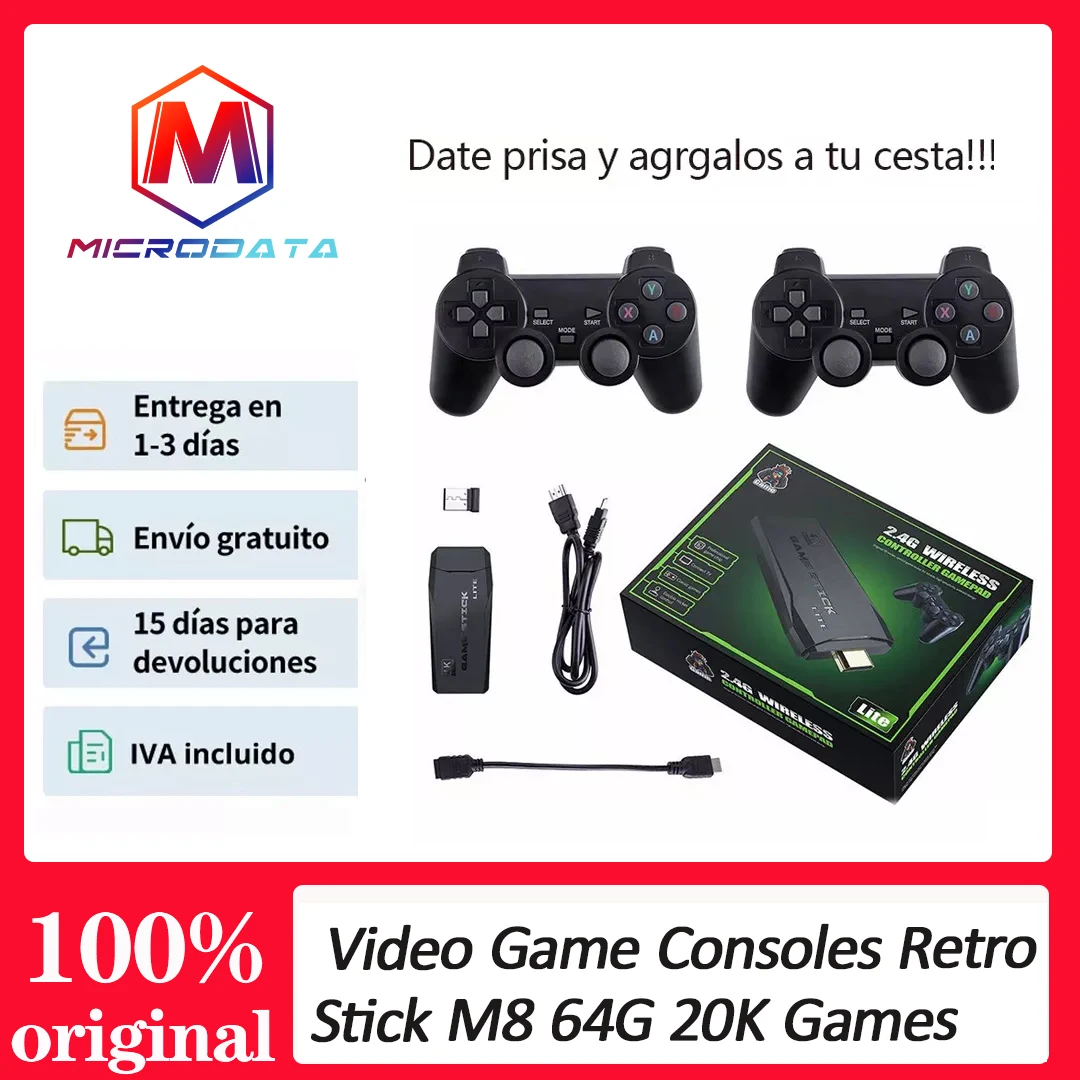 M8-Retro-Video-Game-Console-Vara-Mini-emuladores-retro-2-4G-controlador ...