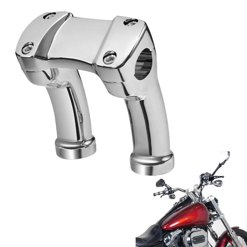 Motorcycle-Chrome-4-Handlebar-Riser-1-25-Bar-Fit-For-Harley-Softail ...
