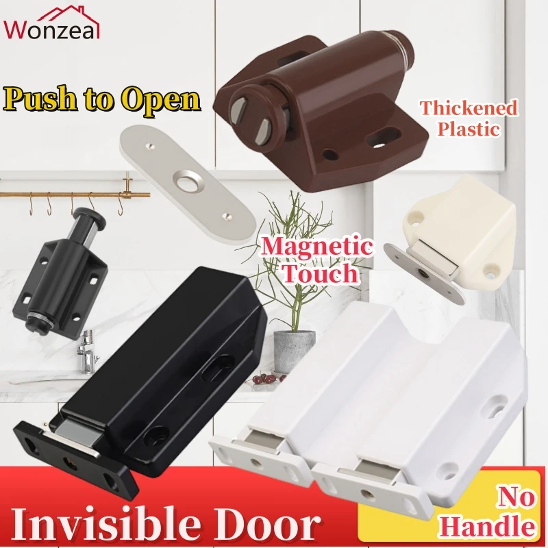 Door-Pusher-Black-color-Cabinet-Catches-Magnet-Door-Stops-Closer ...