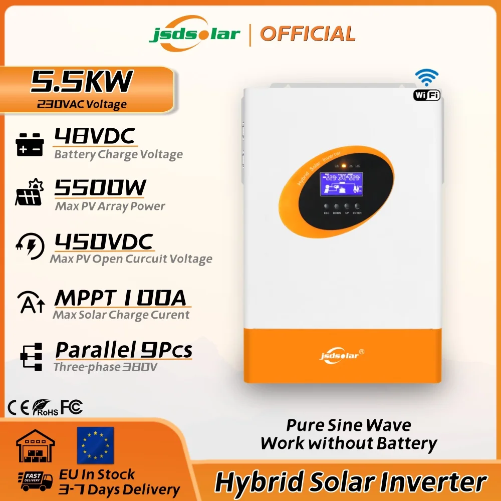 jsdsolar 48V 5.5KW Inversor paralelo Solar híbrido 230VAC fuera de la ...