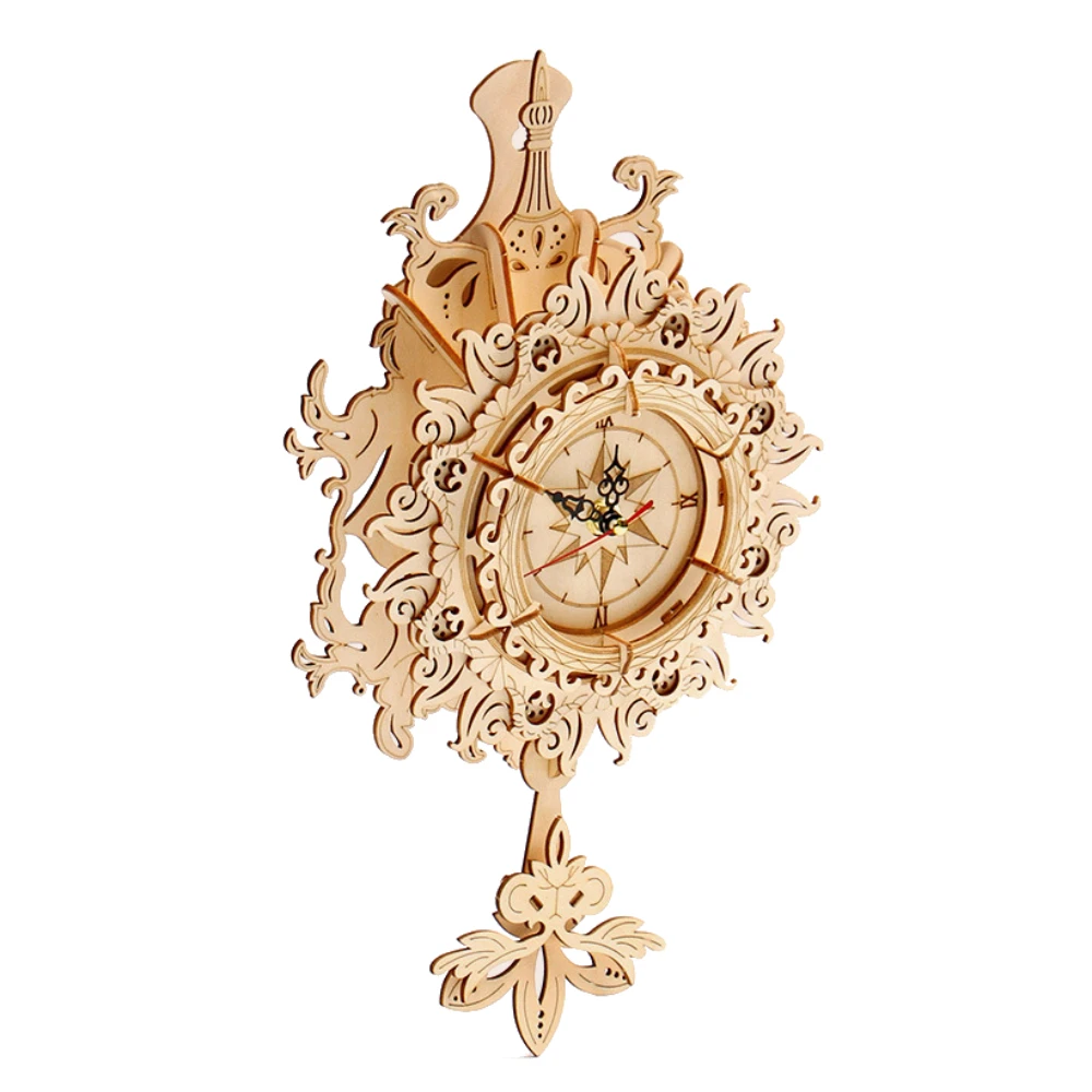3d Wooden Puzzle Wall Clock | 3d Wood Puzzle Adults Clock | Model ...