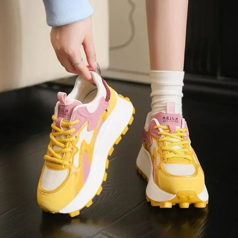 New-Design-Sneakers-Woman-Daddy-Shoes-Ins-Retro-All-Match-Thick-Sole ...