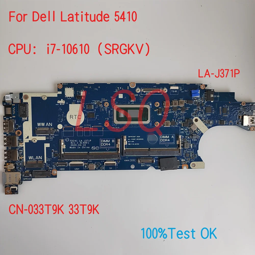 LA-J371P-For-Dell-Latitude-5410-Laptop-Motherboard-With-CPU-i5-i7-CN ...