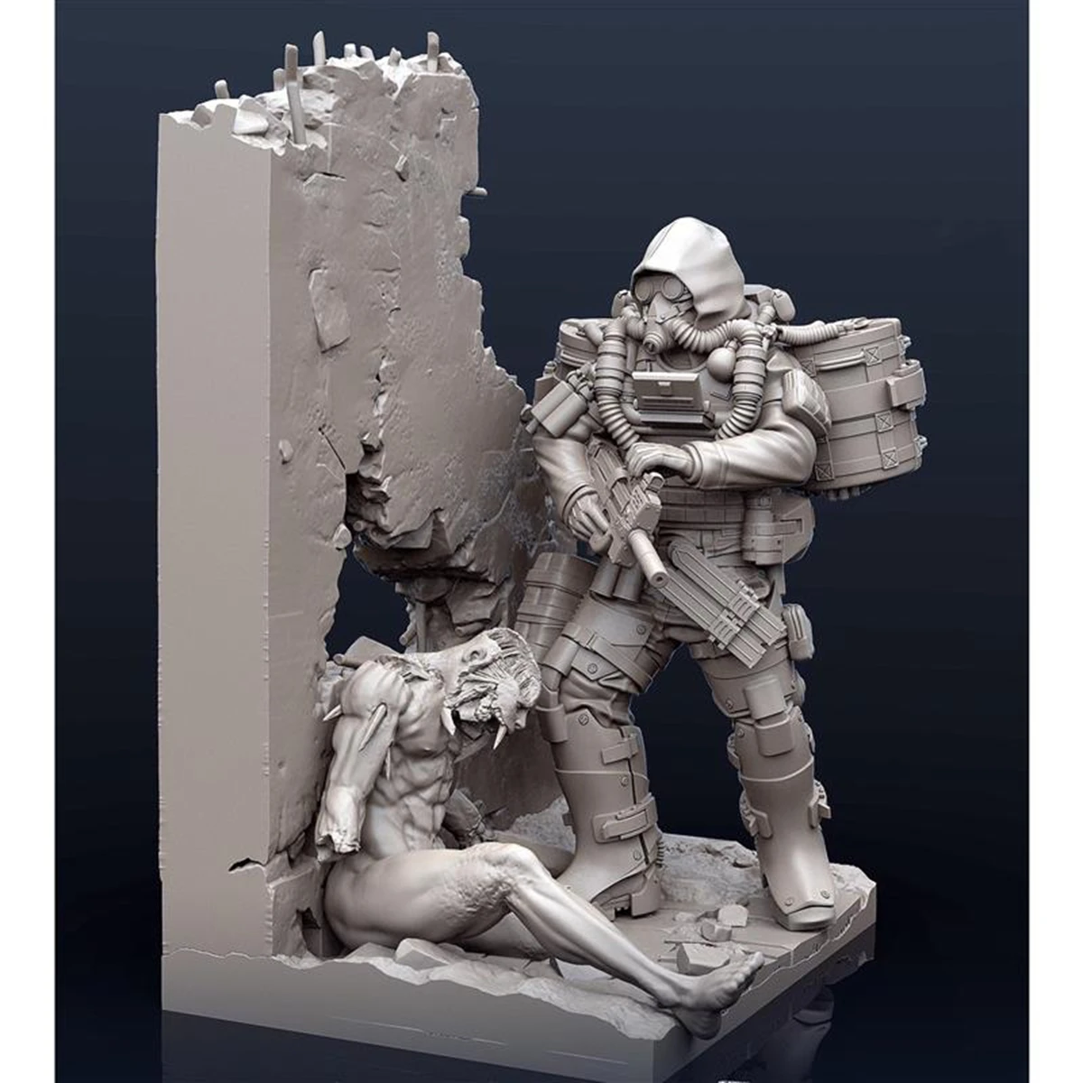 1-35-Resin-figure-unpainted-model-Kit-military-theme-2-people-with ...