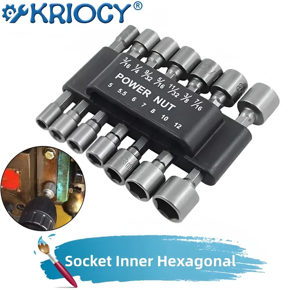 14pcs-9pcs-Power-Nut-Driver-Drill-Bit-Set-Hexagonal-Shank-Hex-Nut ...