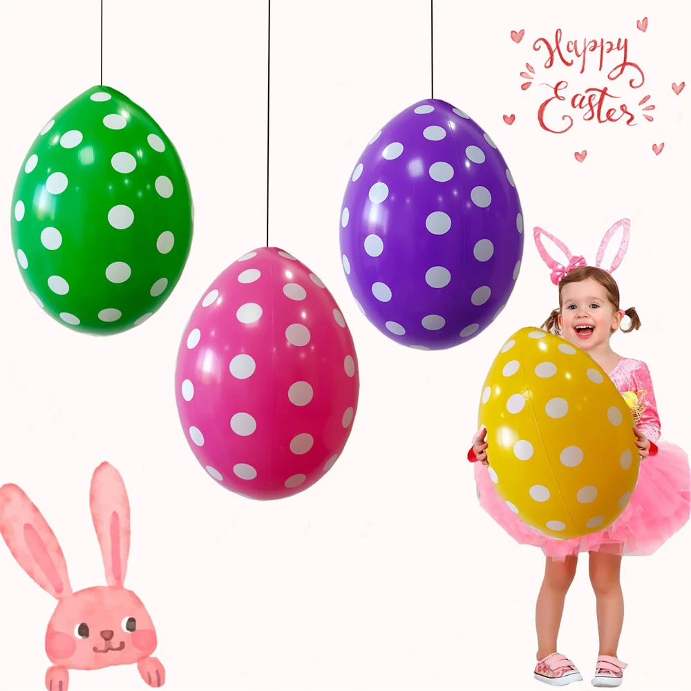 Easter Giant Egg Decoration Inflatable Ball Pvc 35x27cm Balloon Party ...