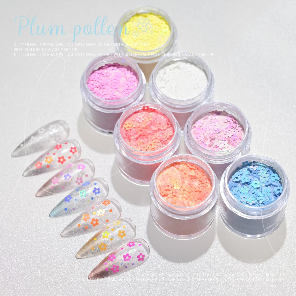 7Colors-Flower-Sequins-Nail-Acrylic-Powder-Plum-Flower-Glitter-Crystal ...