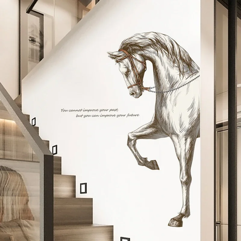 Creative-sketch-steed-wall-sticker-living-room-wall-decor-home-decor ...