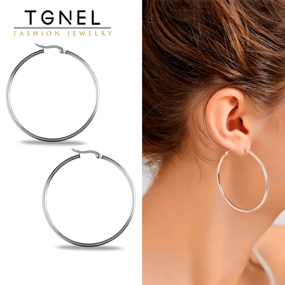 Stainless Steel Hoop Earrings | Earrings Piercing Gold Hoops | Gold ...