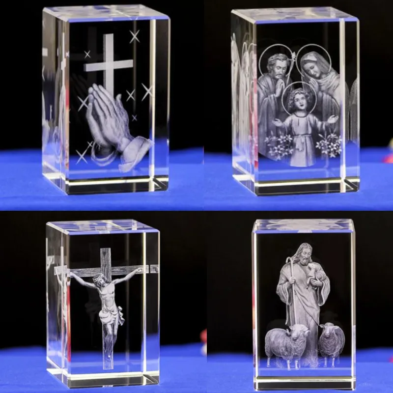 3D-K9-Crystal-Cube-Christian-Jesus-Cross-Figurine-Home-Decor-Virgin ...