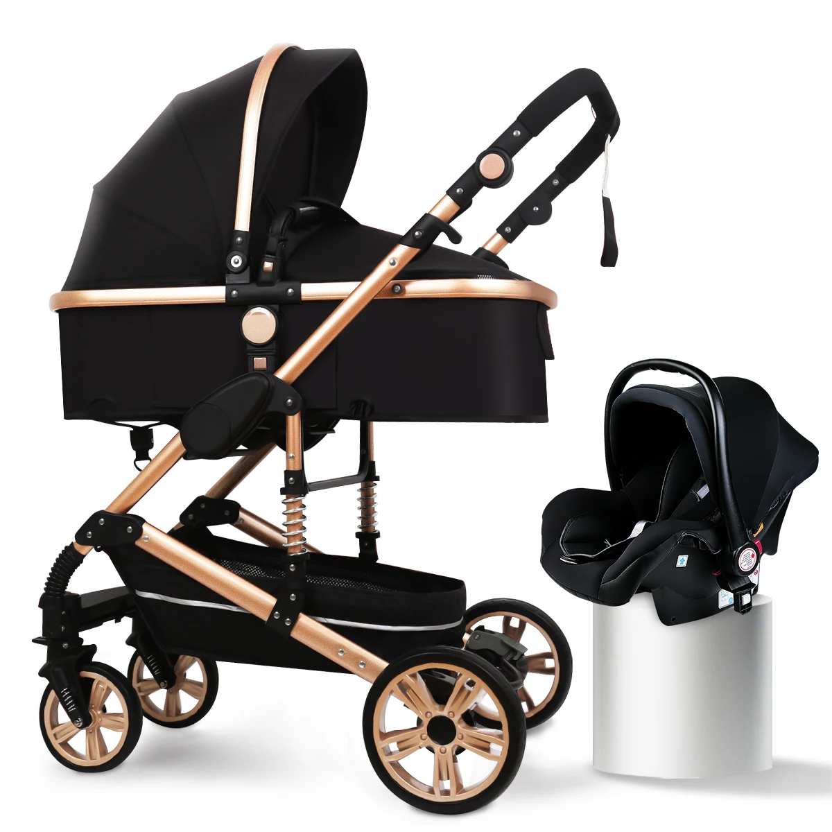 Baby-Stroller-Portable-Baby-Carriage-Fold-Pram-Aluminum-Frame-High ...
