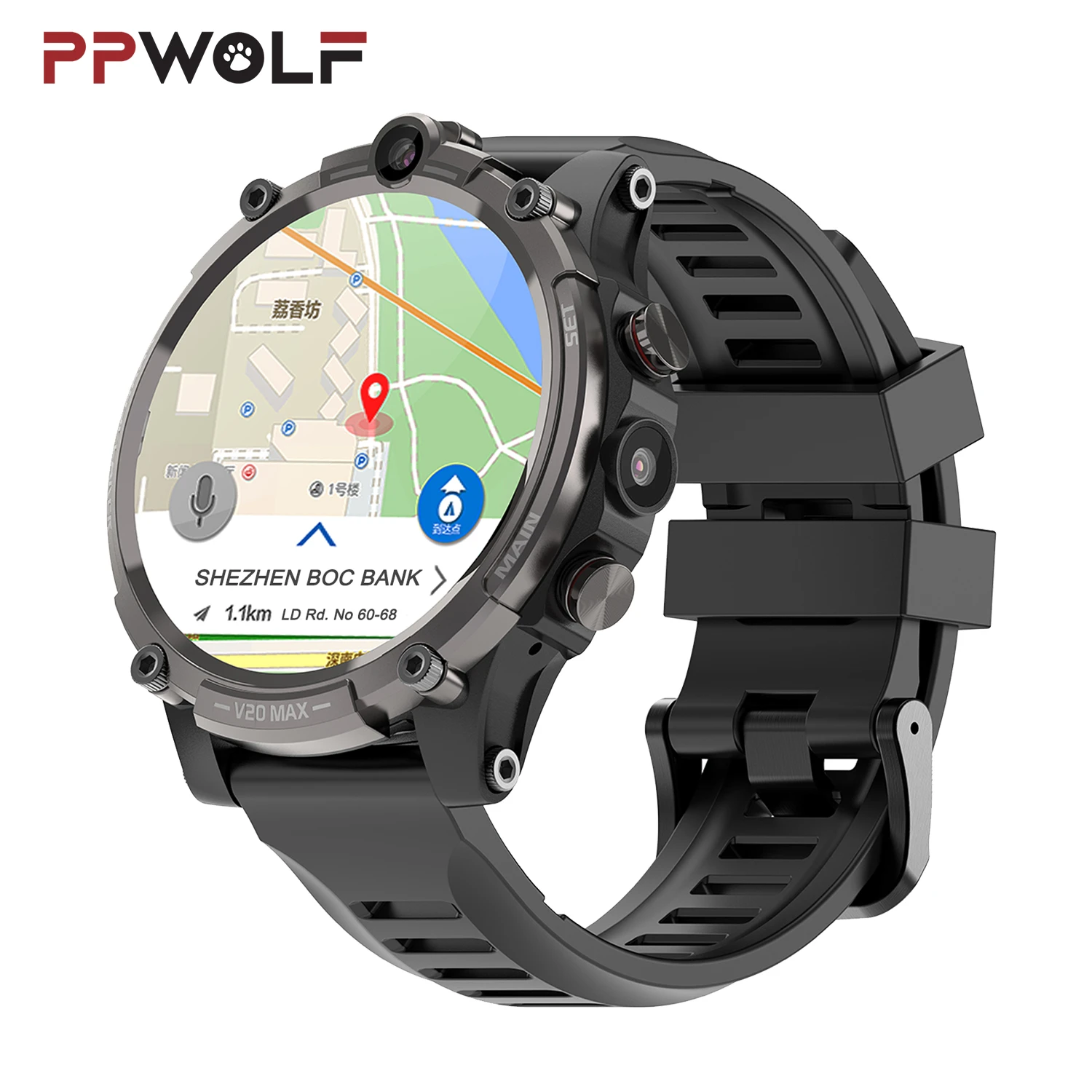 Ppwolf Powerful 4g Lte Smart Watch For Man App Download Waterproof Gps ...