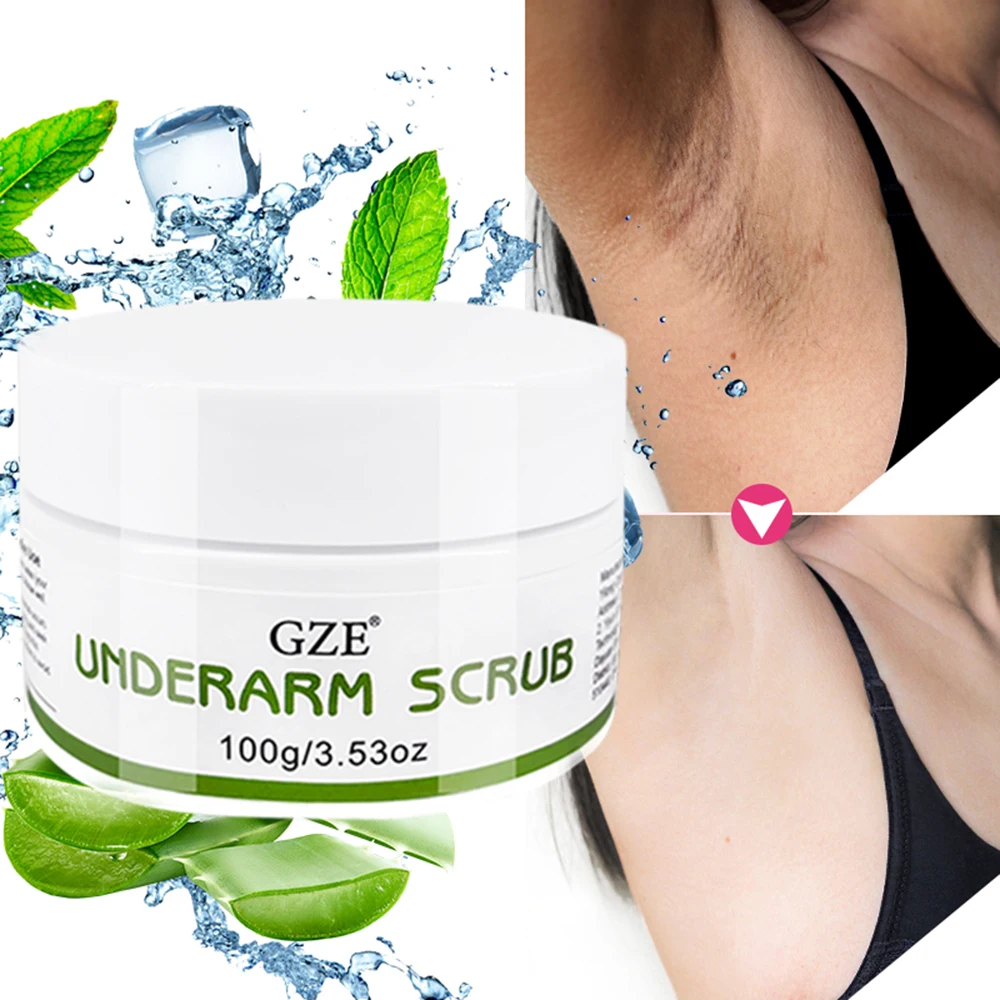 GZE Underarm Scrub with Peppermint, Aloe Vera and Walnut Shell Powder ...
