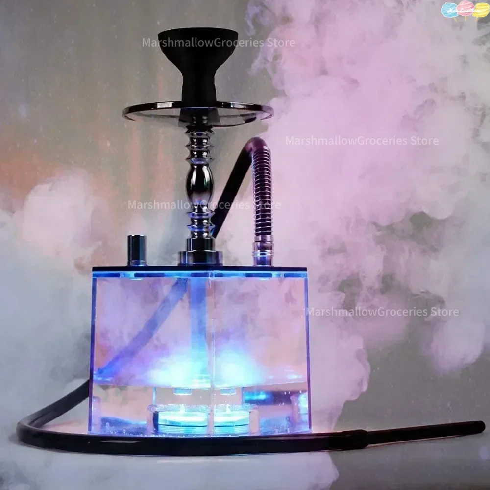 2025 Acrylic Hookah with LED Light Shisha Box Nargile Sheesha Narguile ...