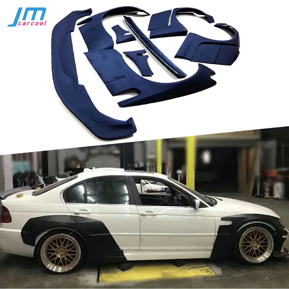For-E46-Sedan-4-Door-Car-Wide-Body-Kit-FRP-Fiber-body-kit-Cover-Front ...