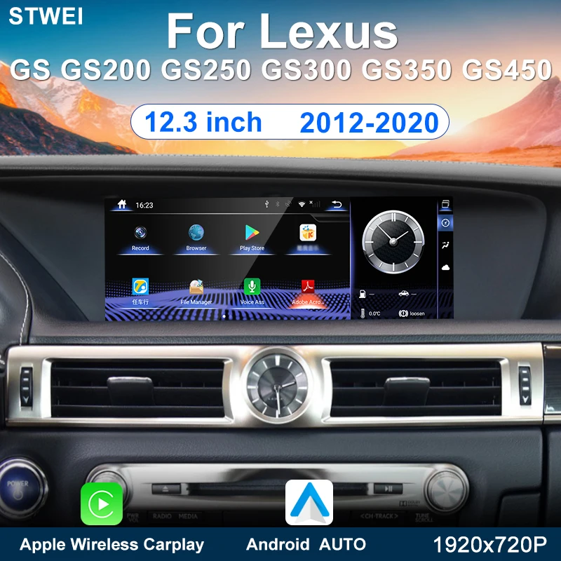 For-Lexus-GS-200-GS250-GS300-GS350-GS450-2012-2020-12-3inch-car-radio ...